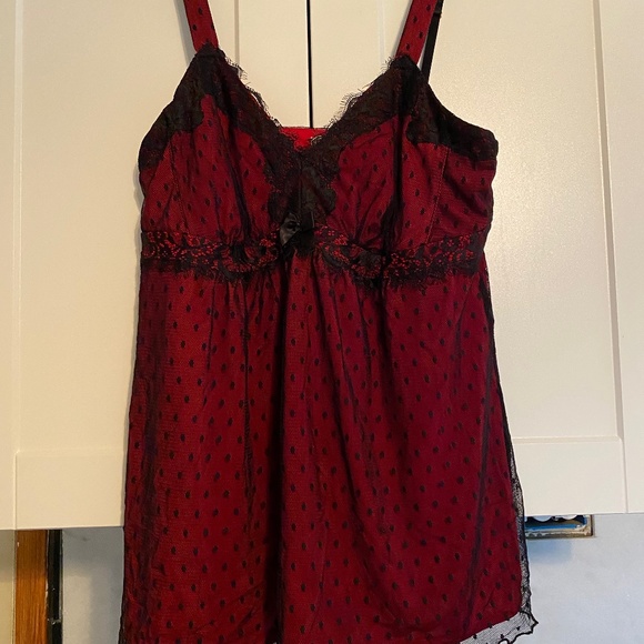 Soma | Intimates & Sleepwear | Soma Black And Red Lace Teddy | Poshmark